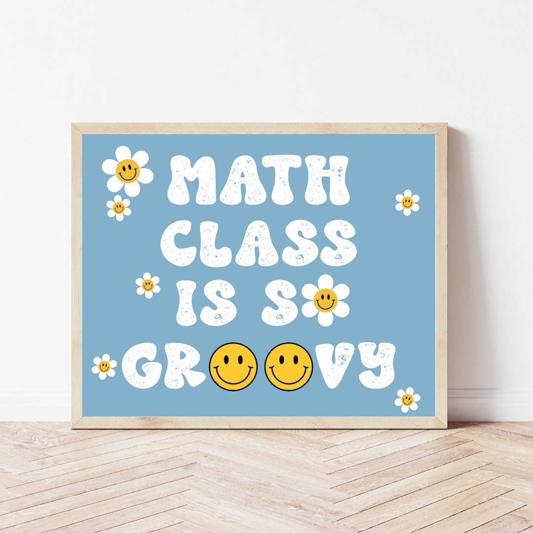 Boho Retro Math Poster, Groovy Math Classroom Decor, Elementary Middle ...