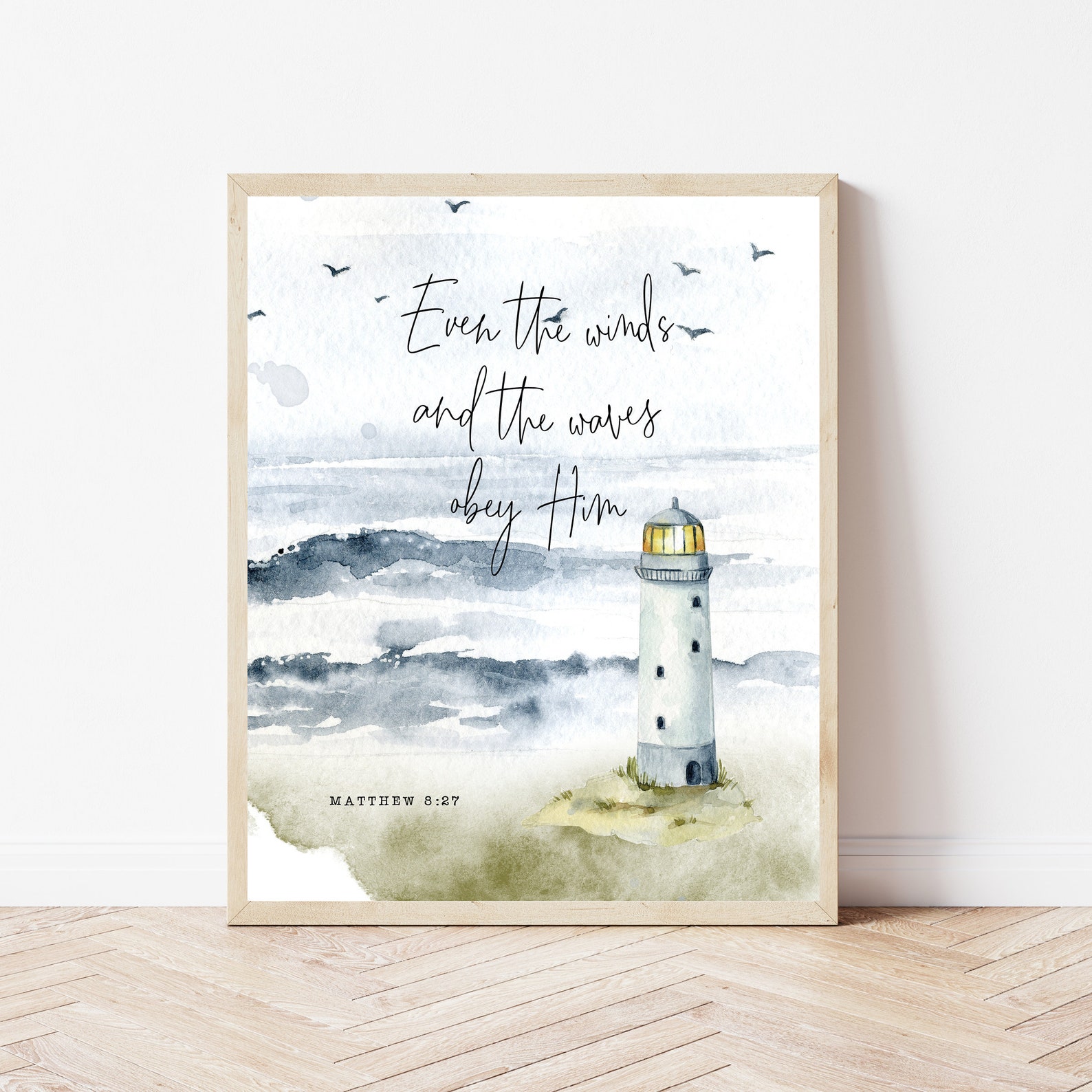 Scripture Prints, Even the Winds and the Waves Obey Him, Matthew 8:27 ...