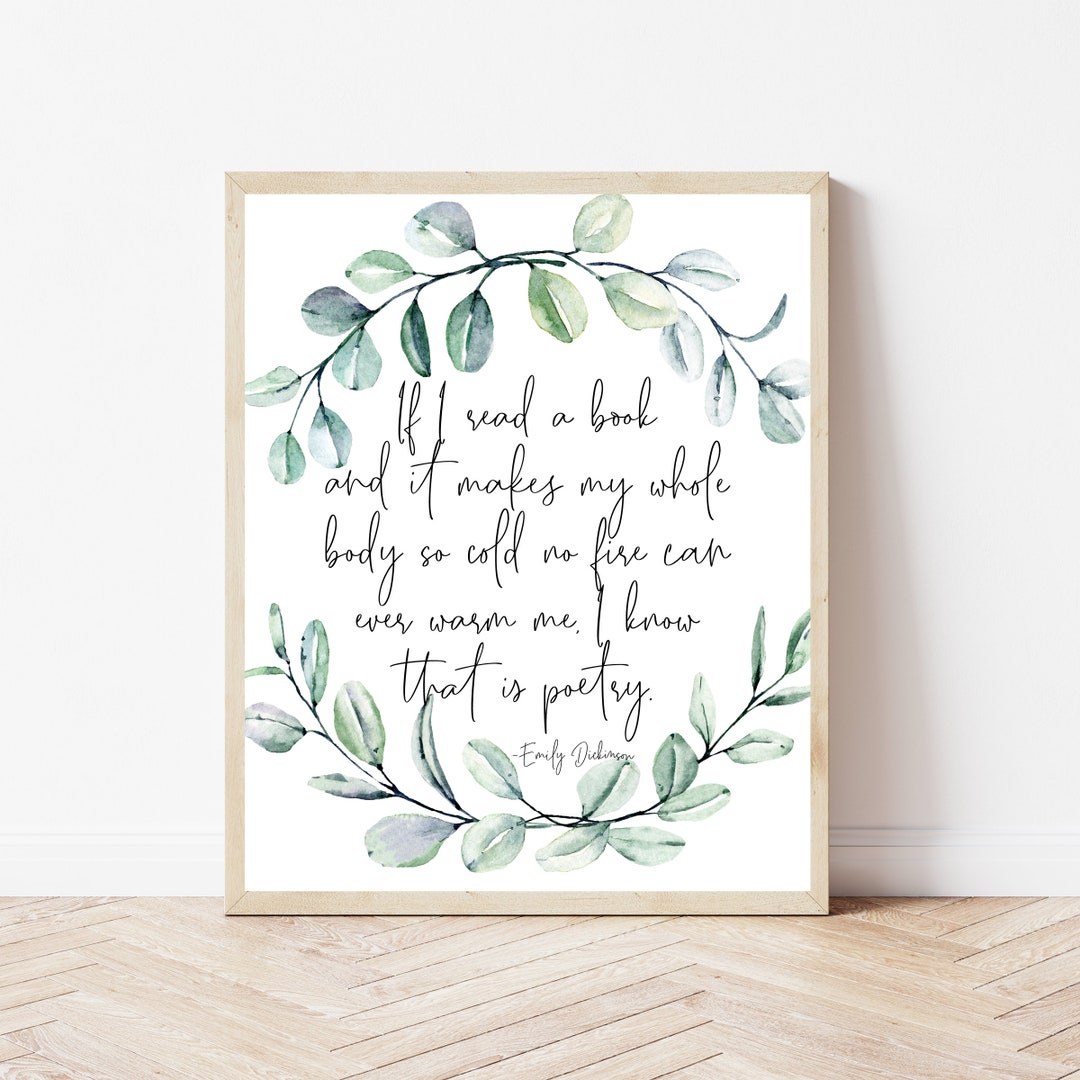 Emily Dickinson Quote Art, Poetry Print, English Classroom Poster, Poem ...