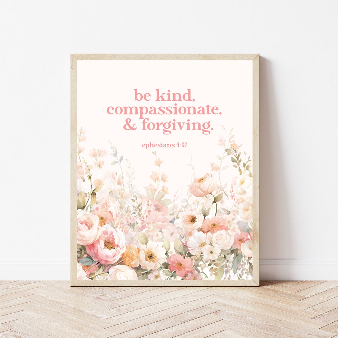 Ephesians 4:32, Kids Bedroom Bible Verse Wall Art Print, Christian ...