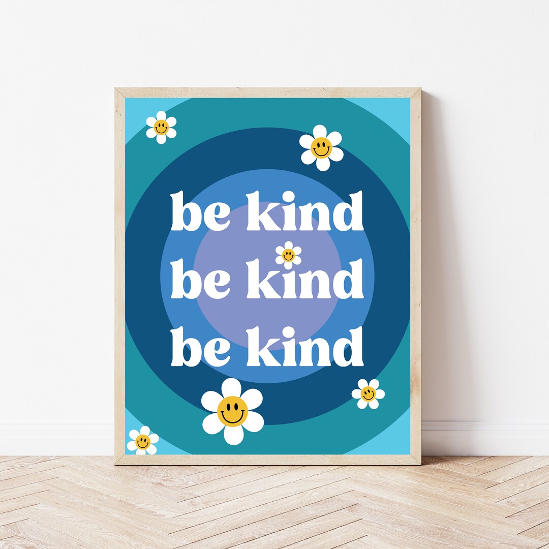 Groovy Classroom Poster, Be Kind Print, Growth Mindset Wall Art ...
