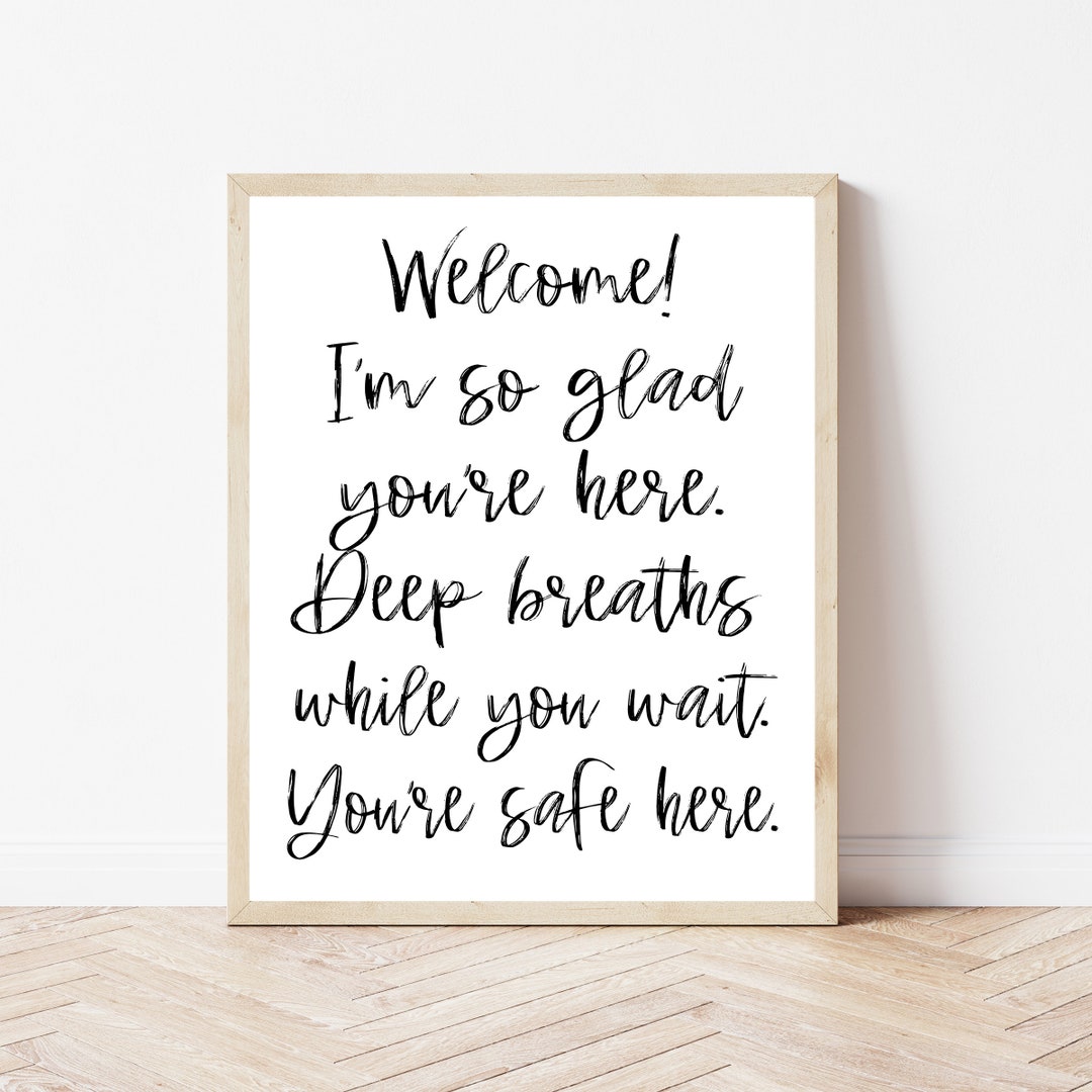 Therapist Welcome Sign, Counselor Office, Therapy Office Decor ...