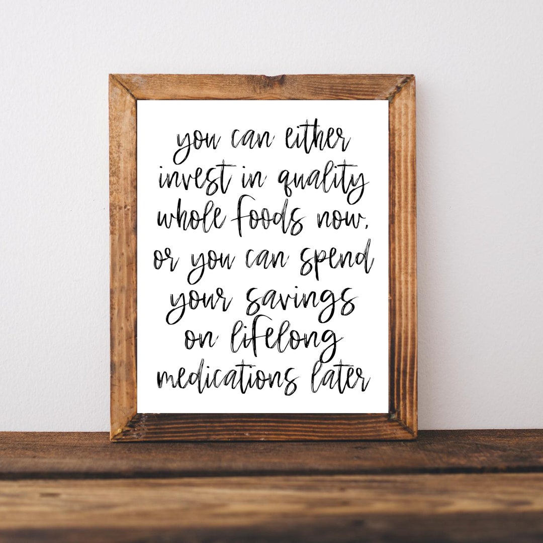 Holistic Nutrition, Healthy Living Wall Art, Nutrition Poster, Food is ...