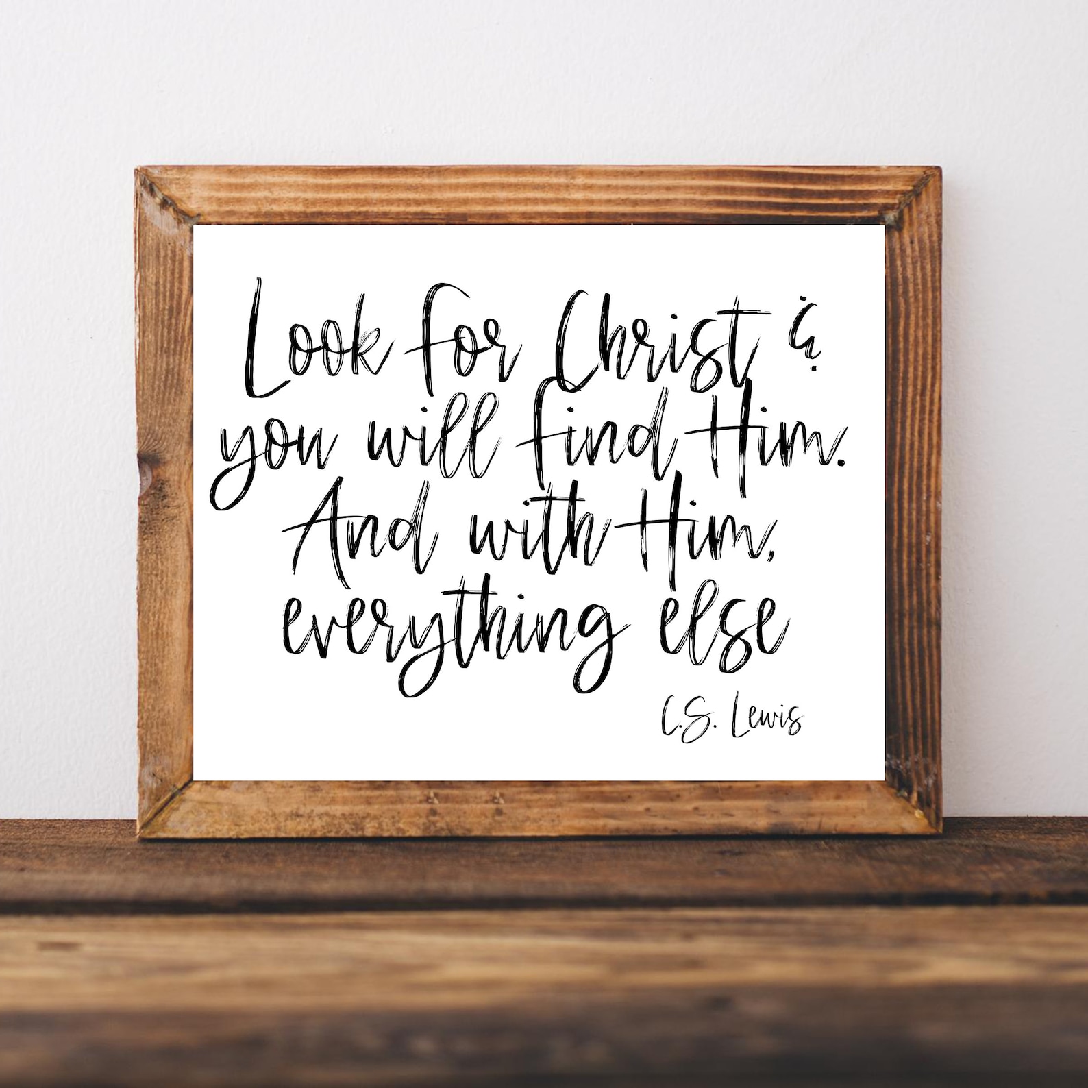 CS Lewis Quote, Printable Wall Art, Christian Farmhouse, Look for ...