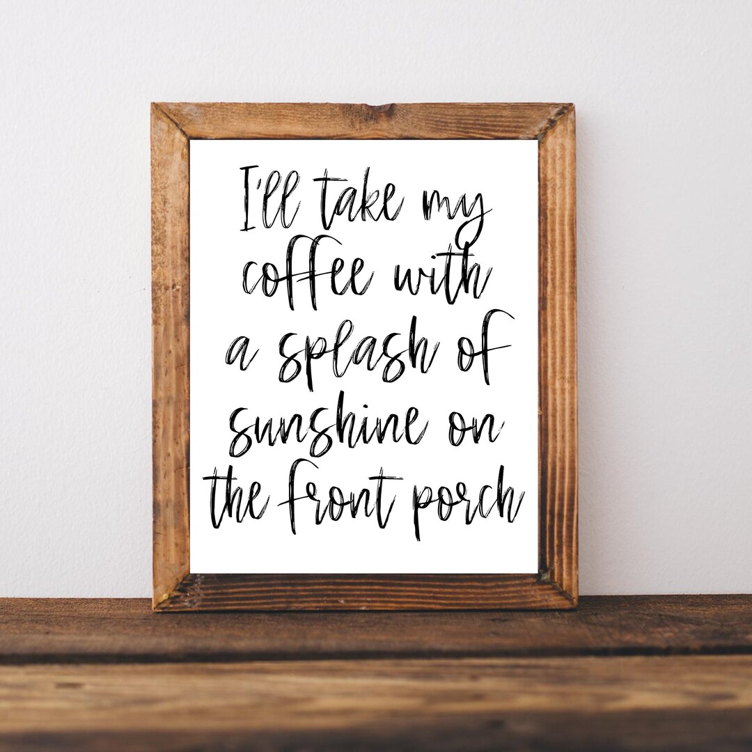Coffee Bar Sign, Coffee Printable Wall Art, Front Porch Prints, Summer ...