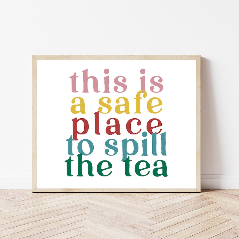 Therapy Office Decor, Spill the Tea Sign, Therapist Gifts, Counselor ...