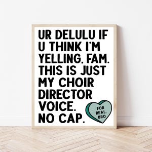 Choir Teacher Gift, Music Classroom Poster Decor Sign, High School ...