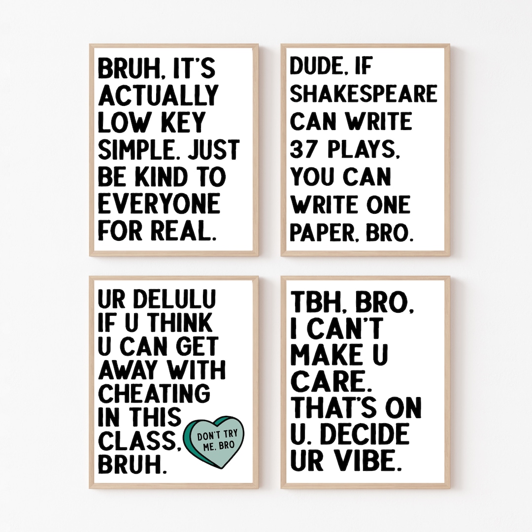 Classroom Wall Art Decor Printable Bundle, Middle School Teacher ...