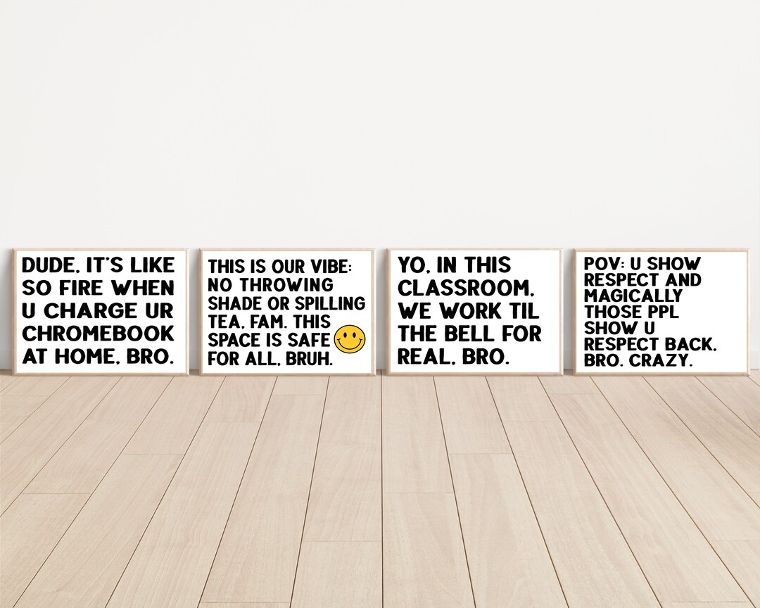 Funny Middle School Classroom Decor Bundle, Math Poster, English ELA ...