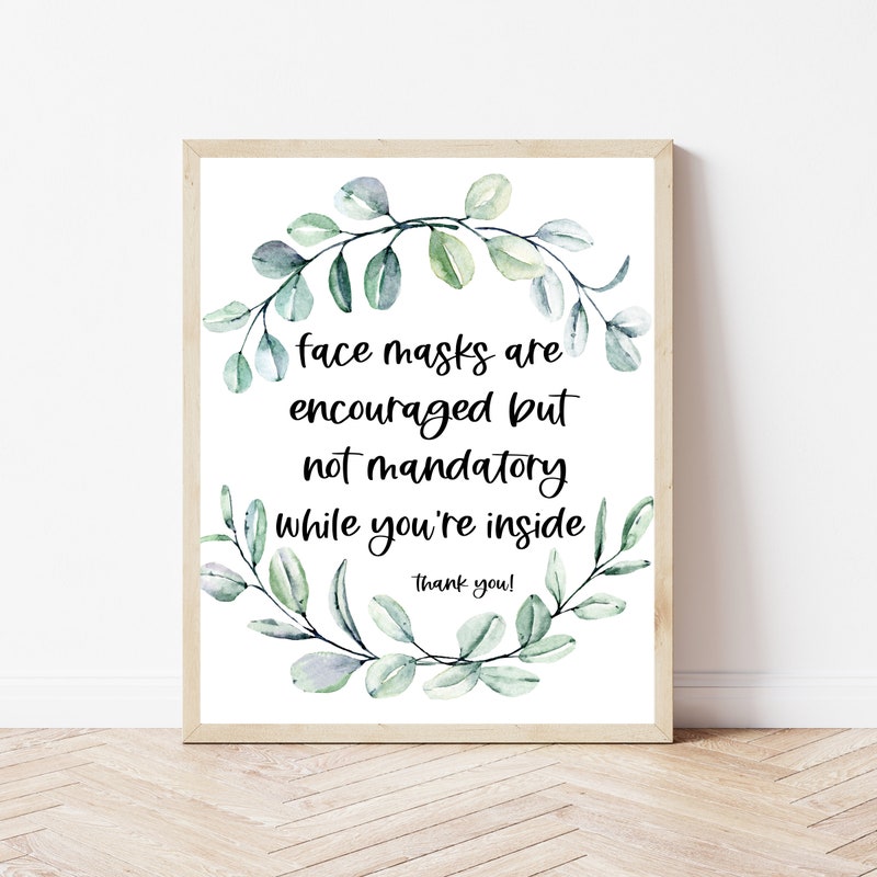 Masks Optional Sign - Etsy
