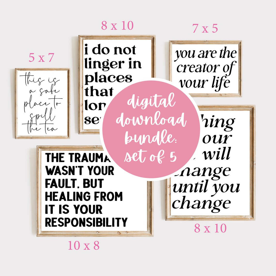 Inspirational Quotes Wall Art, Therapy Office Decor Bundle ...