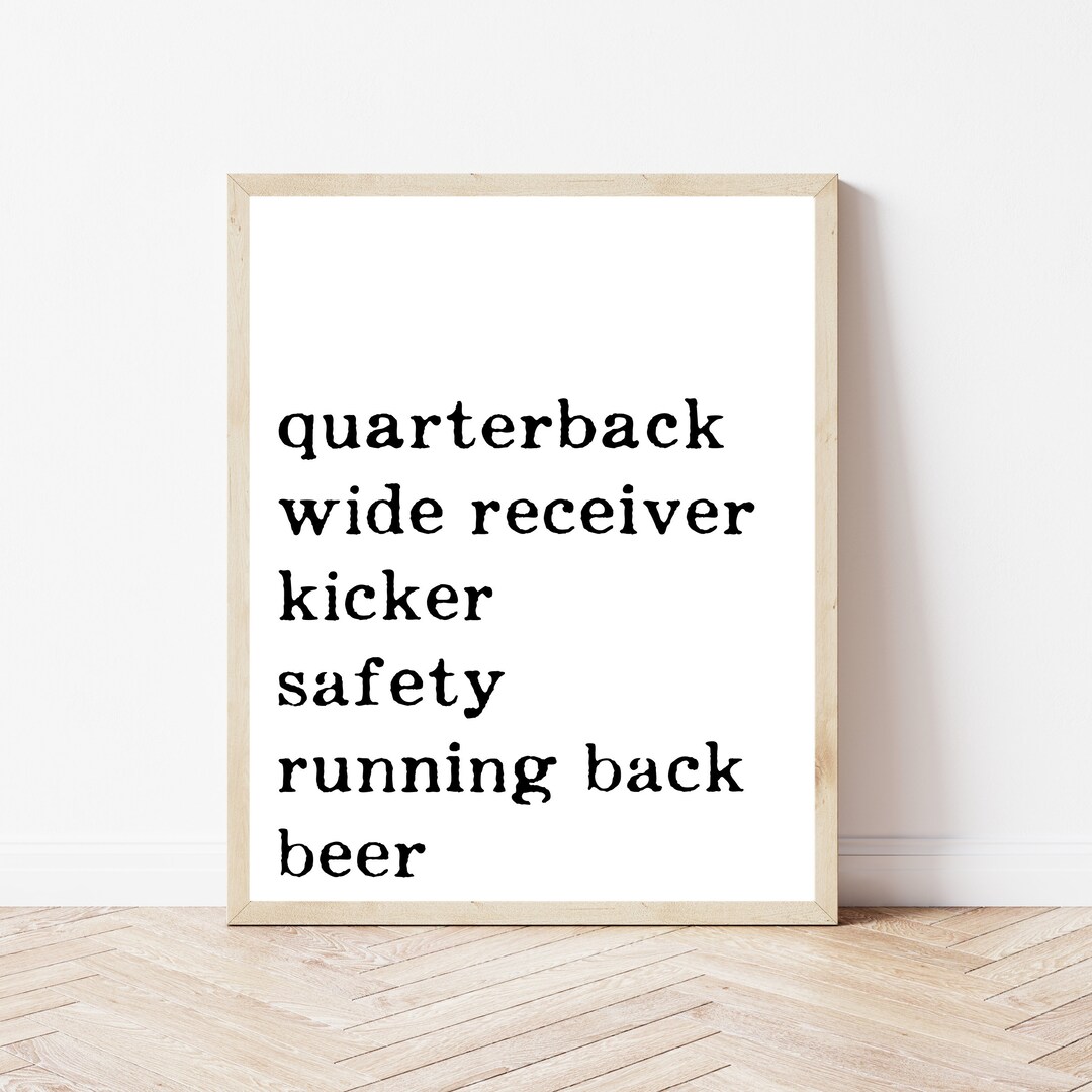 Funny Football Sign, Football Beer, Football Prints, Football Home ...