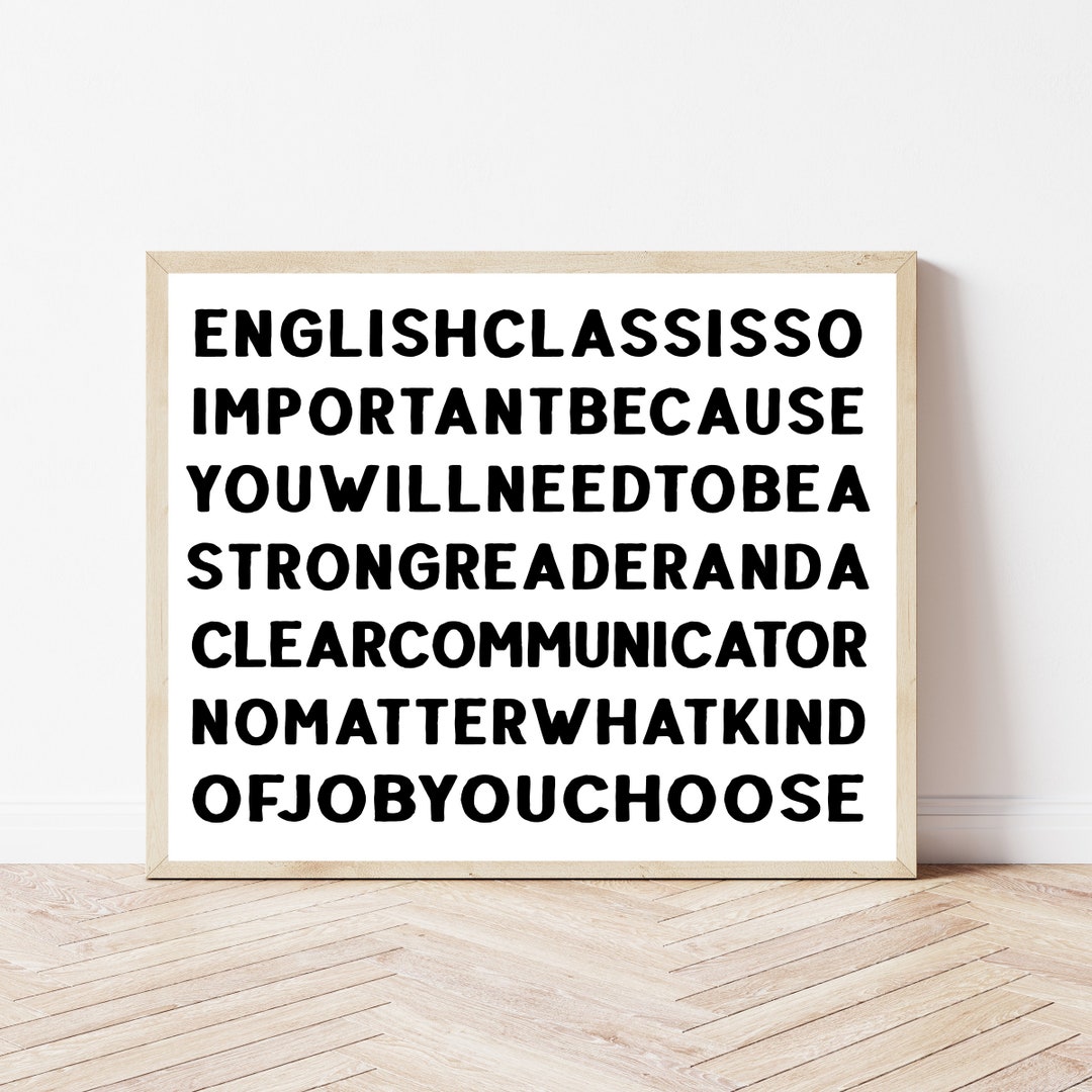 English Teacher Classroom Decor, High School Wall Art, Funny Grammar ...