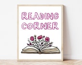 Reading Corner Printable Sign Classroom Wall Art Classroom - Etsy