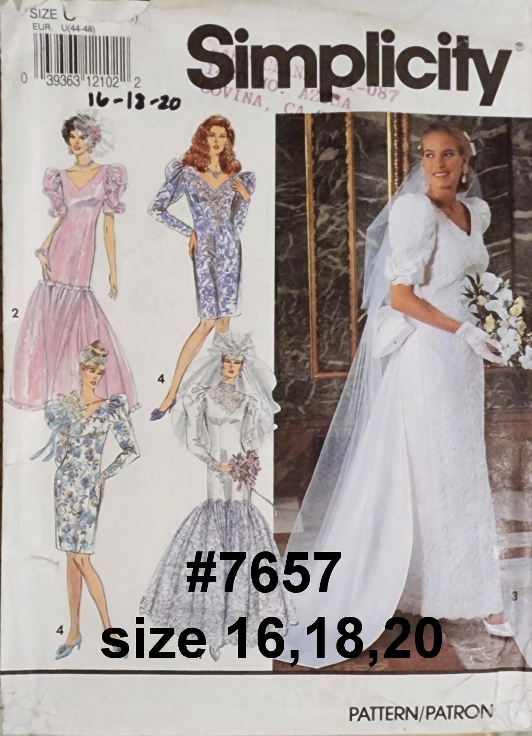Brides, Prom, Dress Paper Patterns, Simplicity (bin 2) - Etsy
