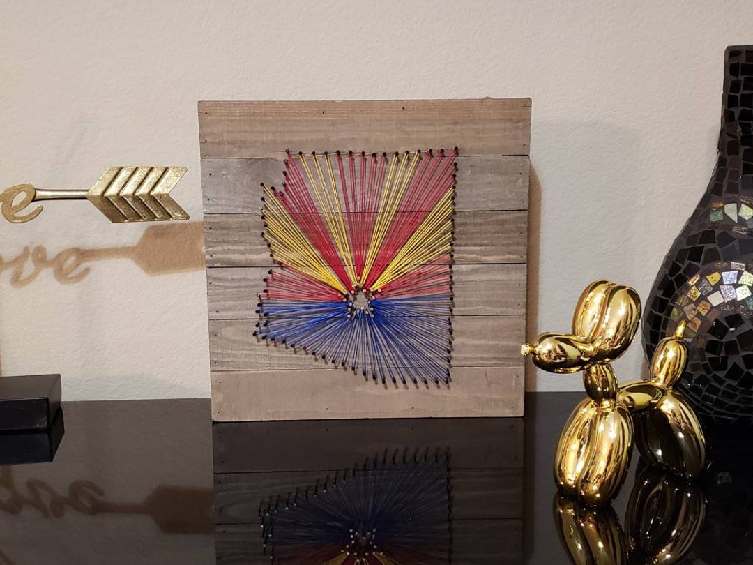 Arizona State Flag String Art | Home Decor | Wooden Art - Etsy