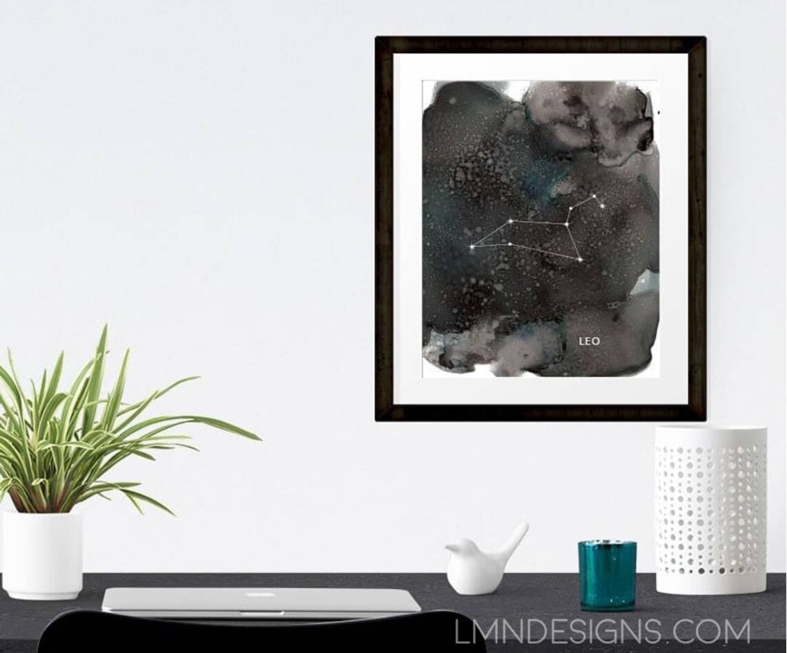 TAURUS - Zodiac Constellations on Alcohol Ink Astrology Sign Wall Art ...