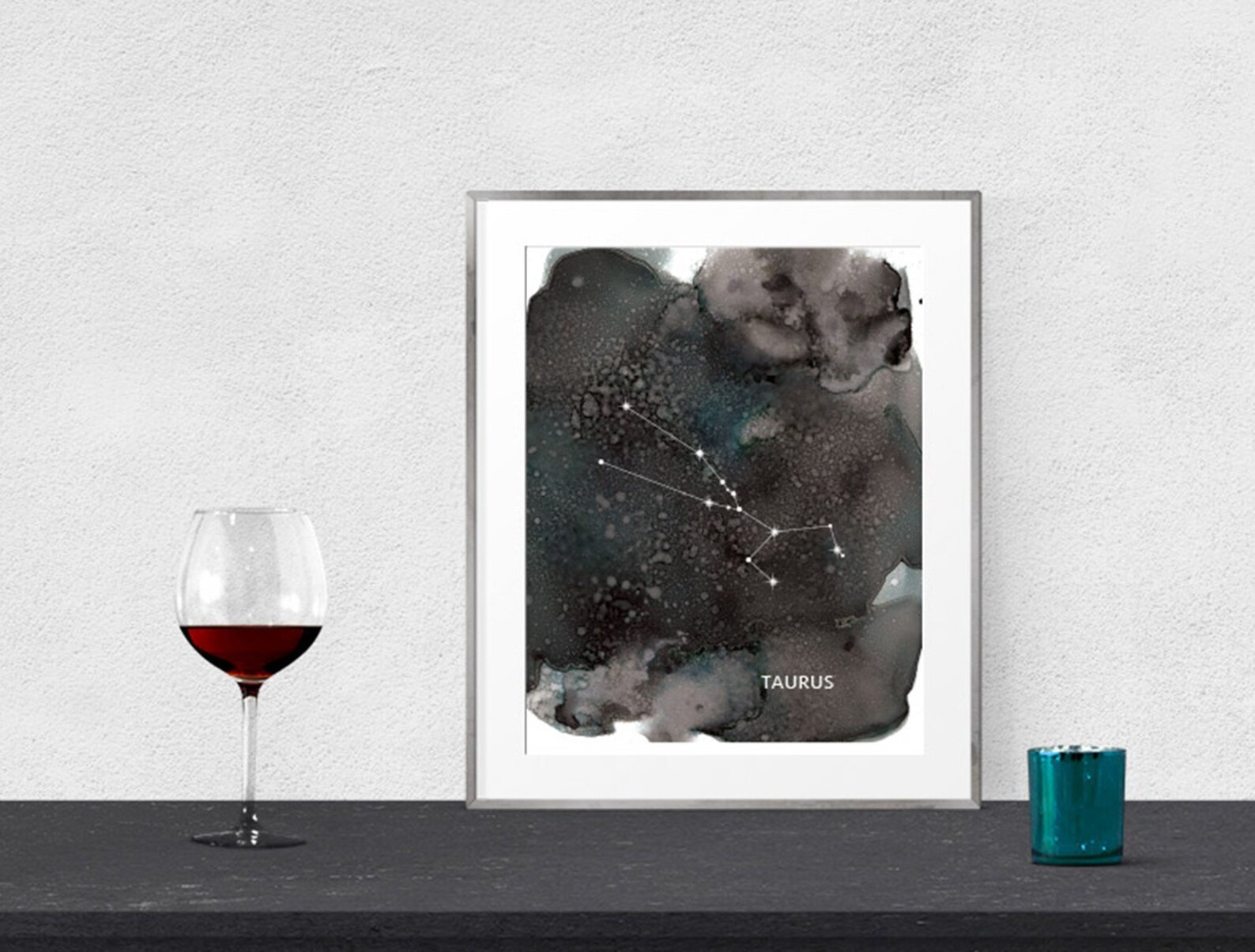 TAURUS - Zodiac Constellations on Alcohol Ink Astrology Sign Wall Art ...