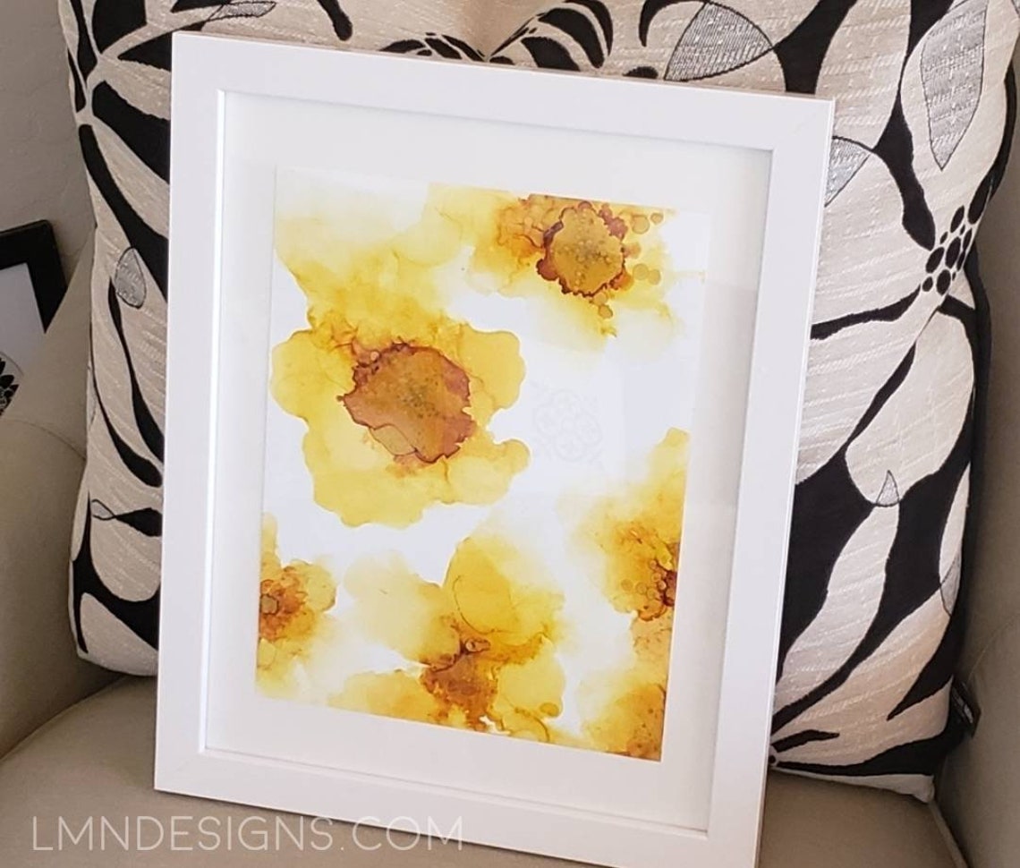 Sunflower Alcohol Ink Print [instant Download] - Etsy