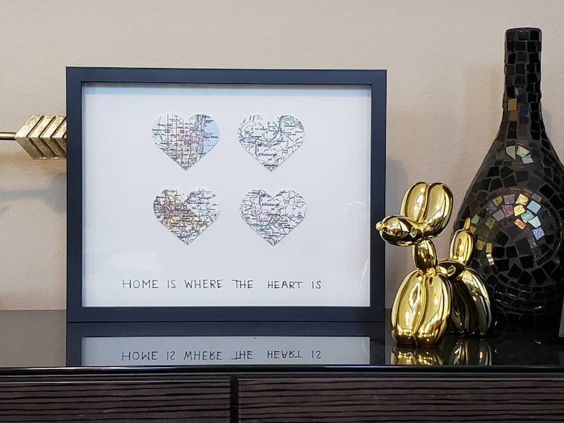 CUSTOM Home is Where the Heart is - Heart Maps - Etsy