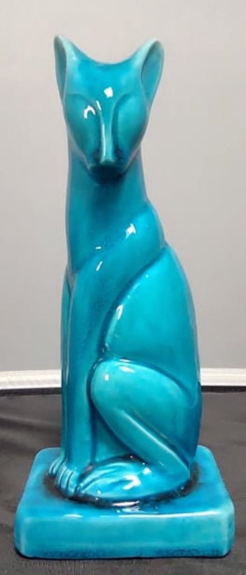 Chinese Porcelain Blue Glazed Cat Figure - Etsy