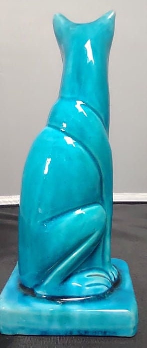 Chinese Porcelain Blue Glazed Cat Figure - Etsy