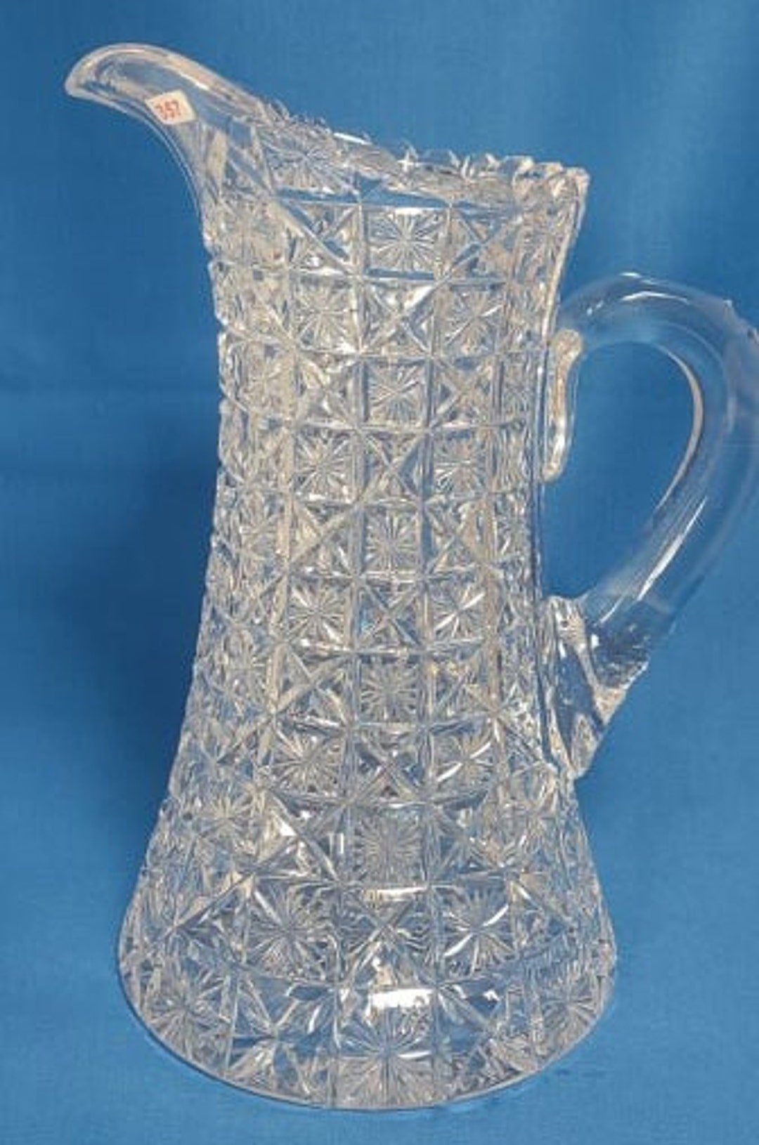 American Brilliant Cut Glass Pitcher "harvard" Pattern - Etsy