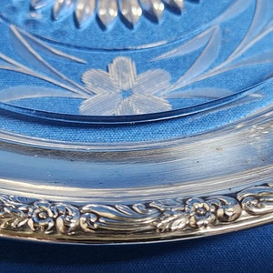 Sterling Silver Relish Tray Round With Etched Glass 8" - Etsy