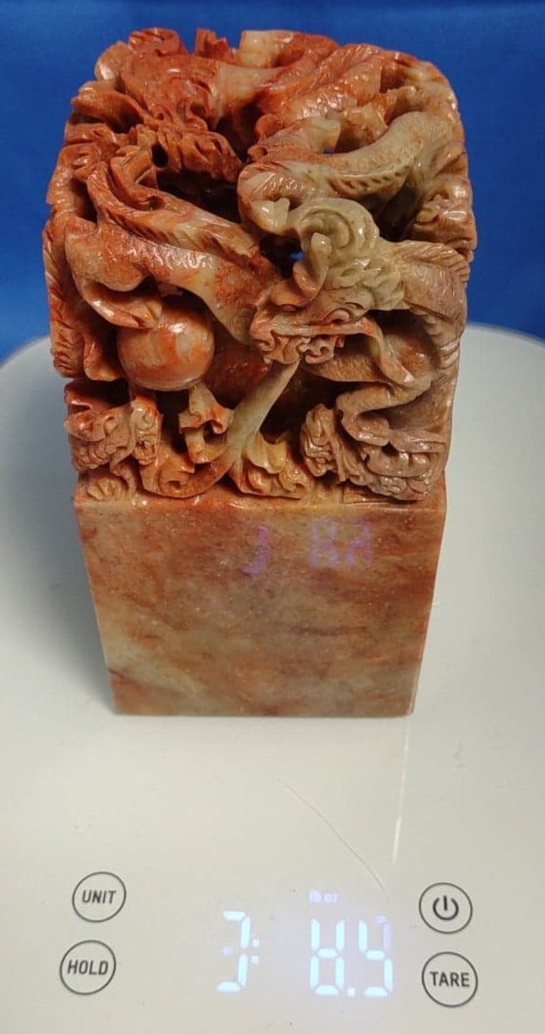 Chinese Collection Carved Red Stone Dragon Uncarved Seal - Etsy