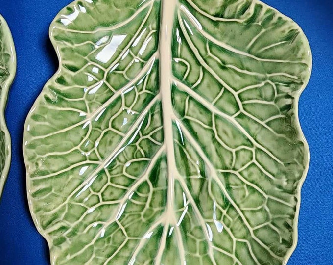 Green Cabbage Leaf Plate by Bordallo Pinheiro - Etsy