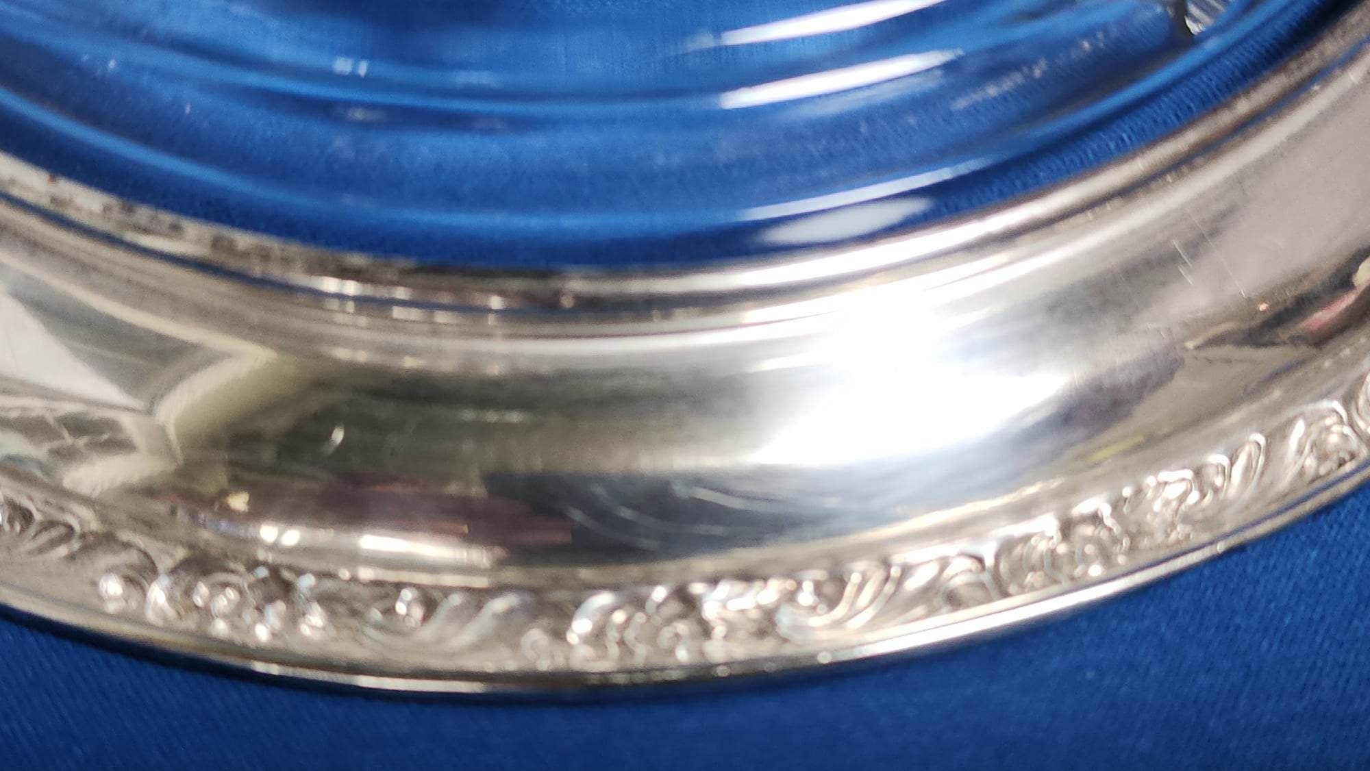 Sterling Silver Relish Tray Round With Etched Glass 8 - Etsy