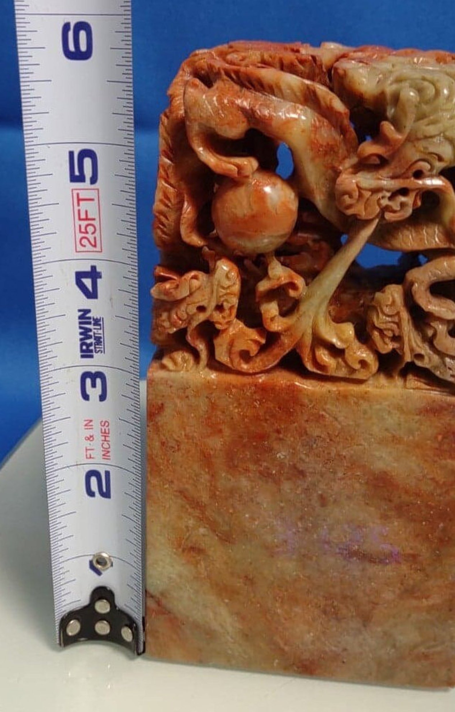 Chinese Collection Carved Red Stone Dragon Uncarved Seal - Etsy