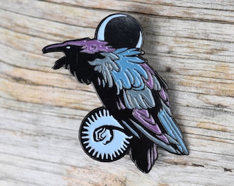 Raven Enamel Pin - Etsy