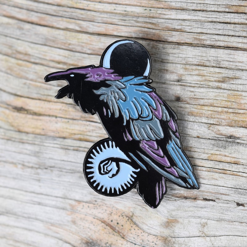 Raven Enamel Pin - Etsy