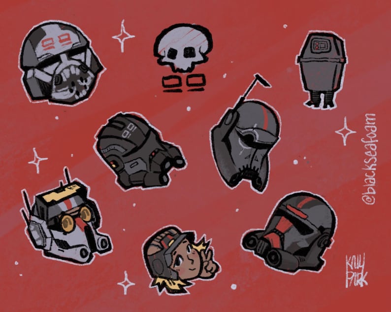 CF99 STICKER SHEET Star Wars the Bad Batch Waterproof Stickers - Etsy