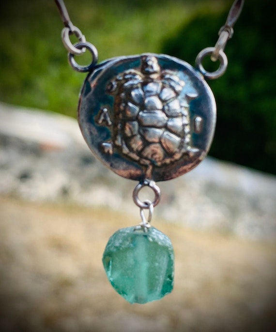Ancient Turtle Coin Necklace - Etsy