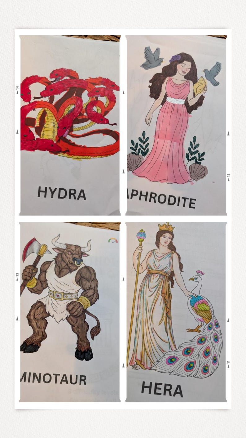 Greek Mythology Digital Coloring Book | 25 Page PDF | Gods, Monsters ...