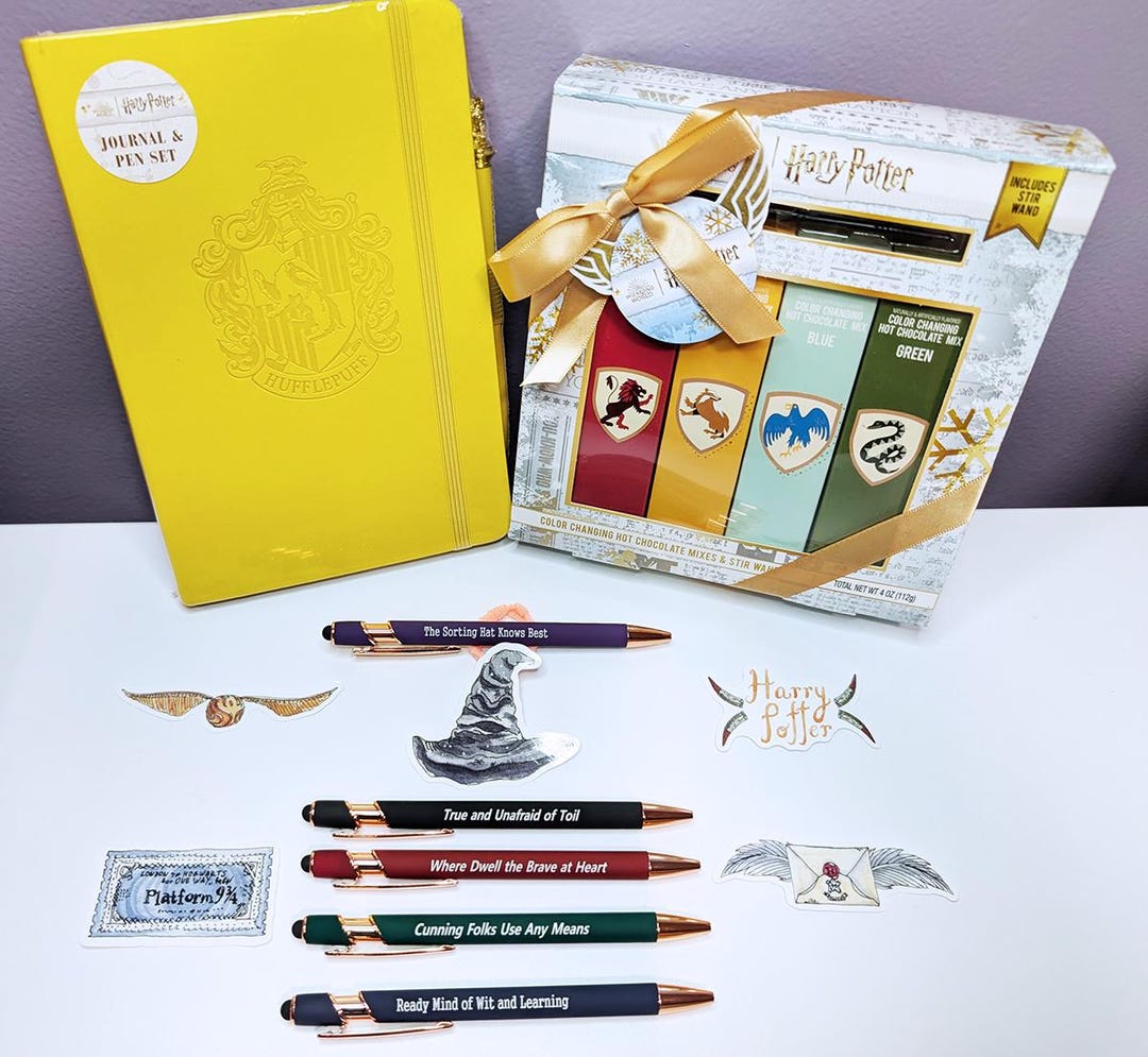 Wizard Gift Set – Pens, Stickers, Hufflepuff Journal & Pen, House Hot ...