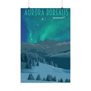 Aurora Borealis Matte Vertical Poster - Stunning Northern Lights Wall ...