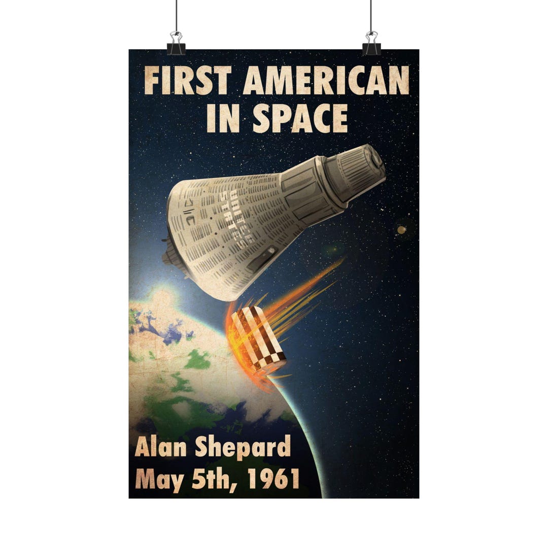 Vintage Space Poster First American in Space Alan Shepard 1961 - Etsy