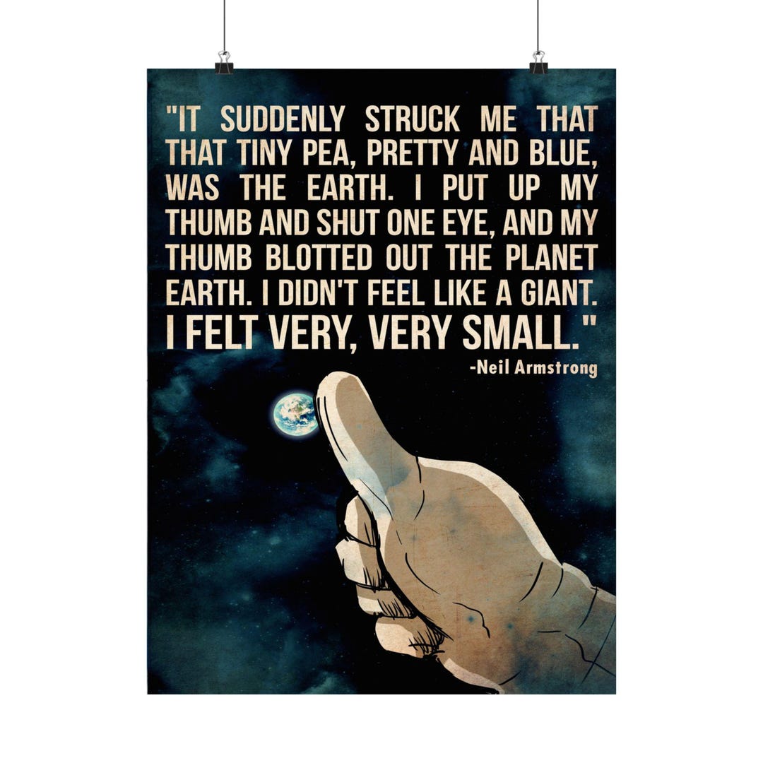 Inspirational Neil Armstrong NASA Space Quote Matte Vertical Poster - Etsy