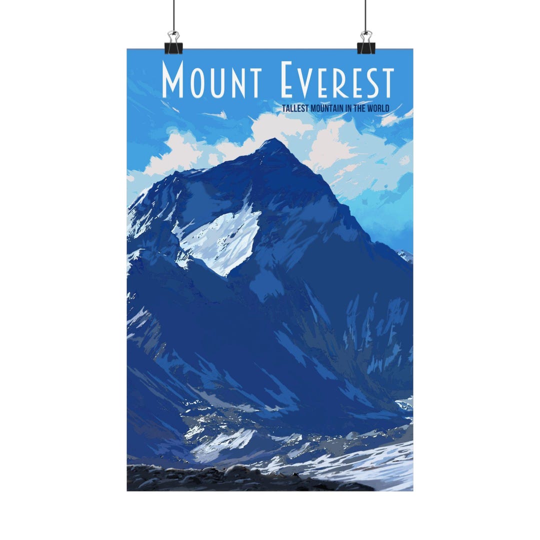 Mount Everest Matte Vertical Poster - Inspirational Wall Art for Nature ...