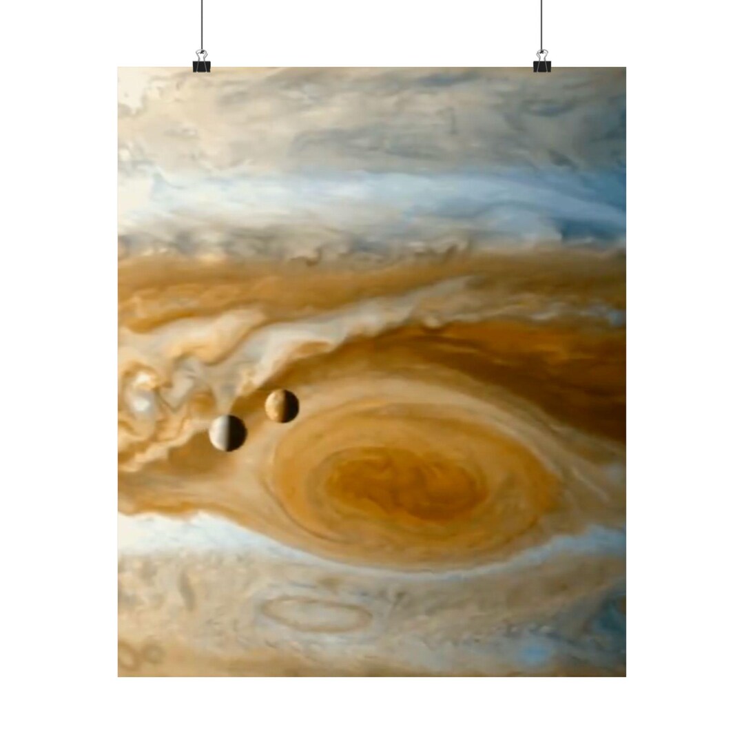 Jupiter Moons Flyby From Cassini Matte Vertical Poster - Celestial Wall ...