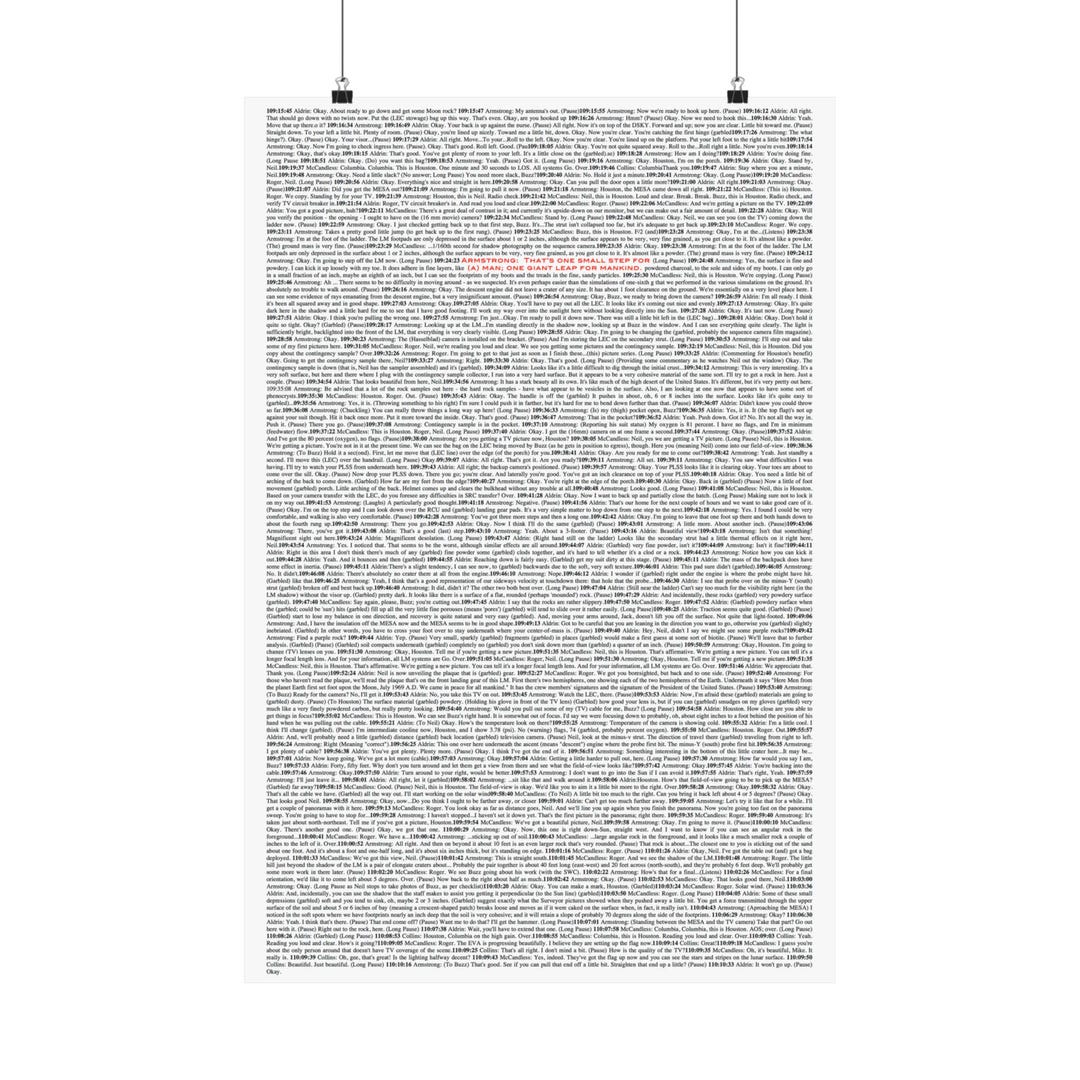 NASA Apollo 11 Transcript Art Poster Print - Entire Communication ...