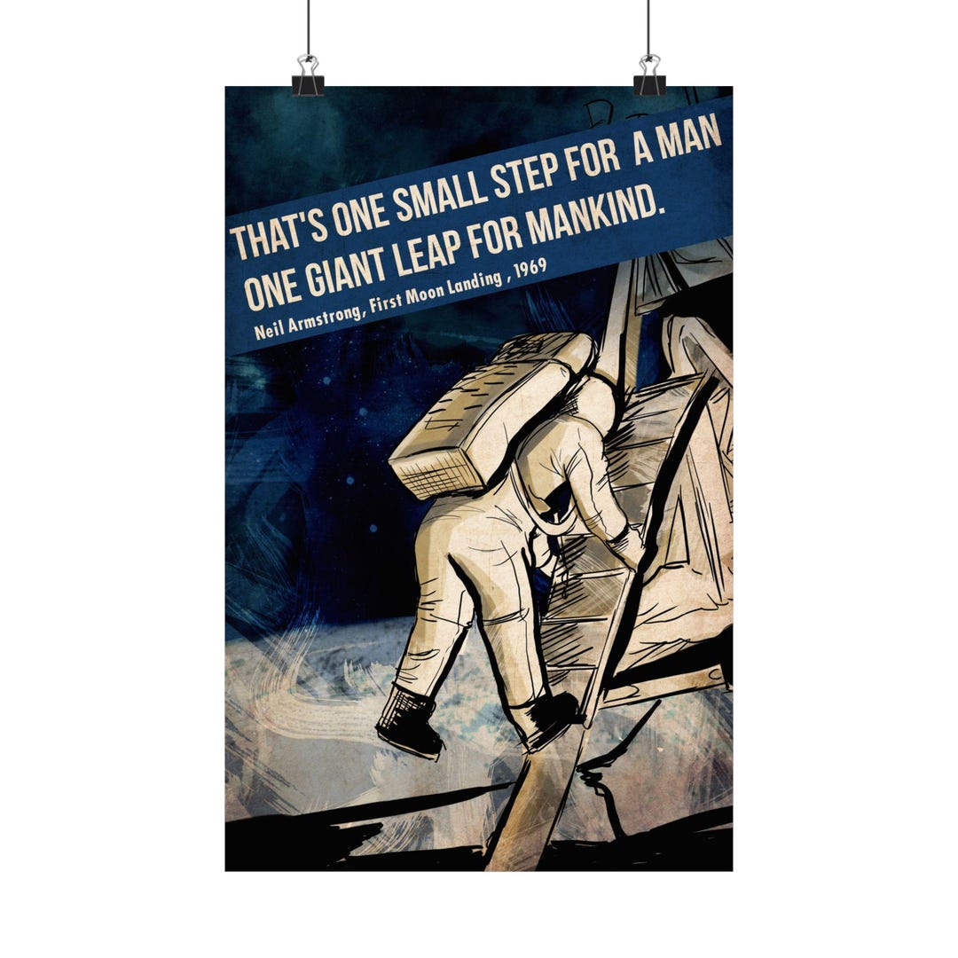 Neil Armstrong Apollo 11 Moon Landing NASA Quote Inspirational Matte ...