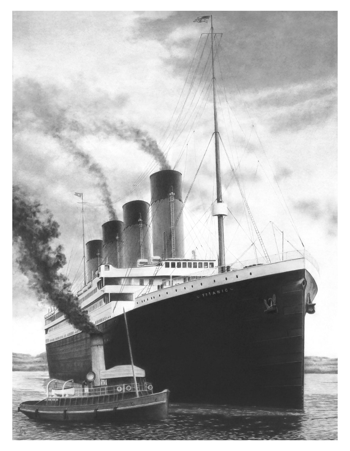 Southampton - Titanic Pencil Drawing Print - Etsy