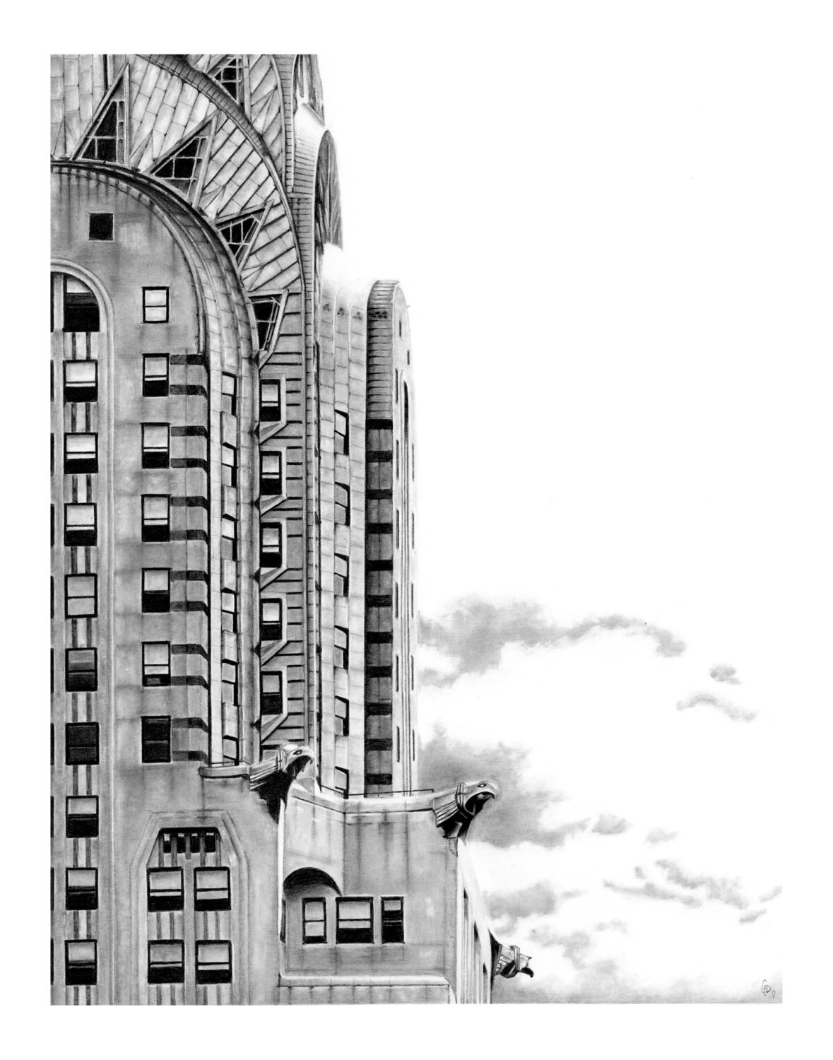 Chrysler Building Pencil Drawing Print - Etsy