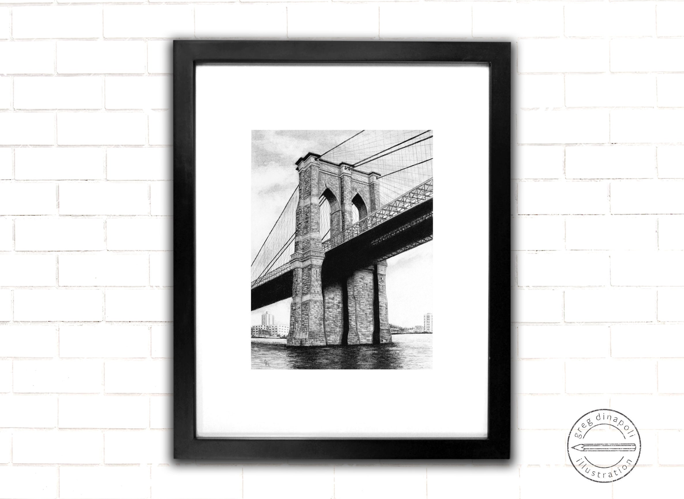 Brooklyn Bridge Pencil Drawing Print - Etsy Canada