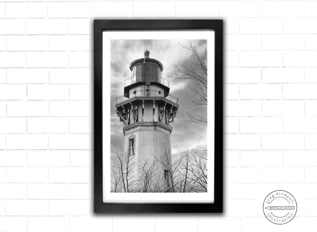 Staten Island Lighthouse Pencil Drawing Print - Etsy