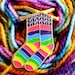 Sock Knitting Pin Enamel Pins Self Striping Yarn Hand Knit Toe up Cuff ...